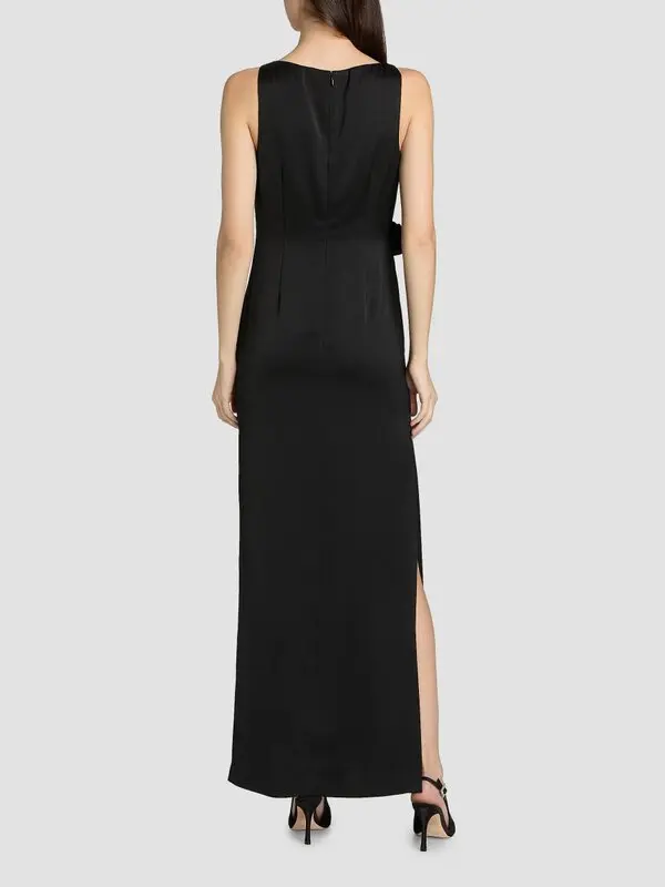 AS IT MAY Rosette Draped Column Gown