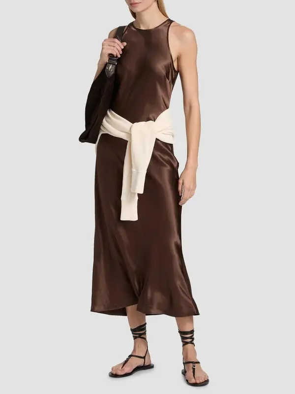 Rails Solene Satin Sleeveless Midi-dress - Espresso