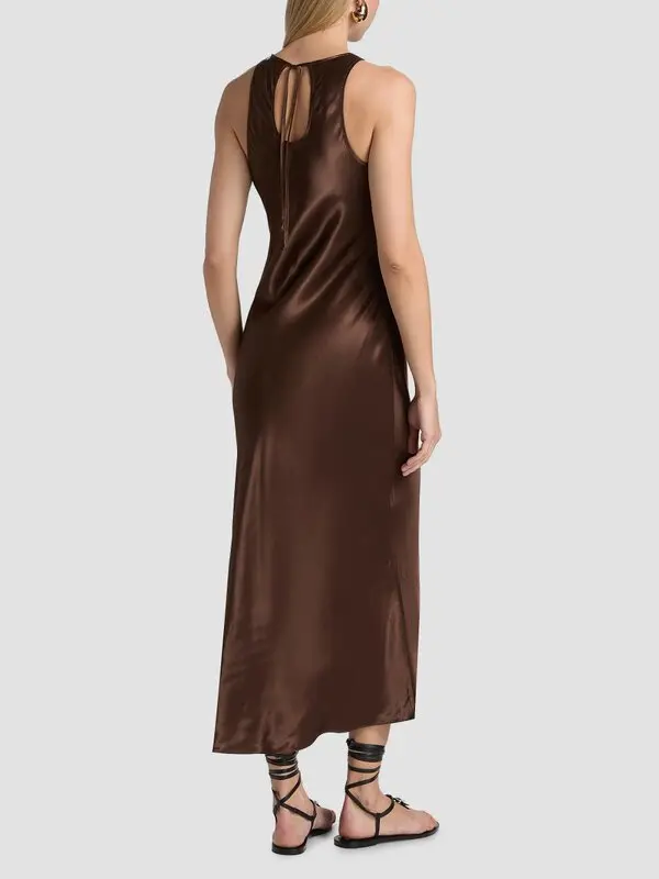 Rails Solene Satin Sleeveless Midi-dress - Espresso