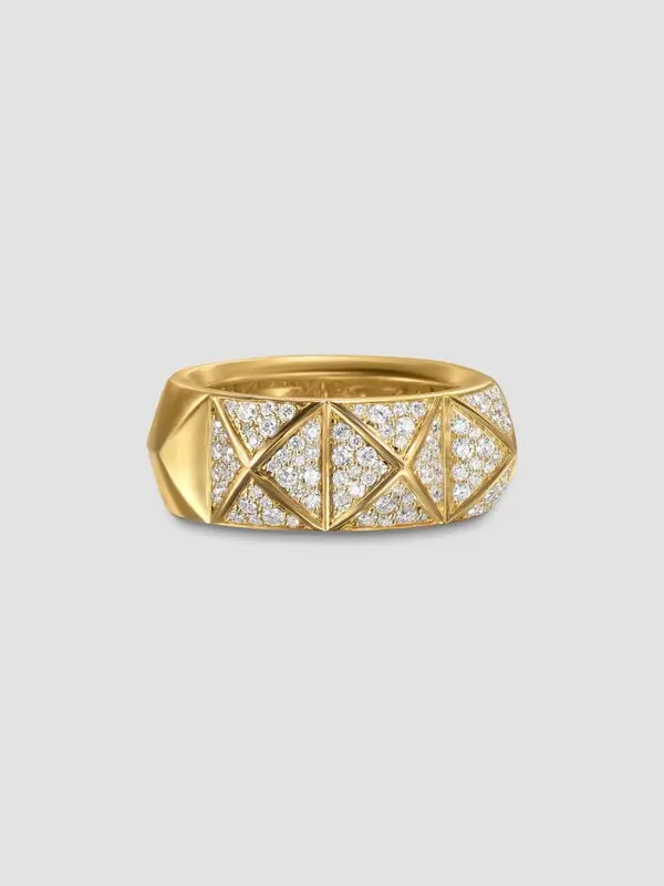 David Yurman Pyramid Band Ring In 18k Yellow Gold
