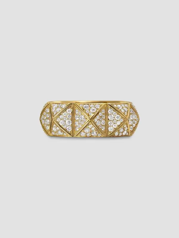 David Yurman Pyramid Band Ring In 18k Yellow Gold