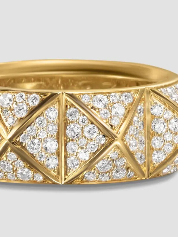 David Yurman Pyramid Band Ring In 18k Yellow Gold