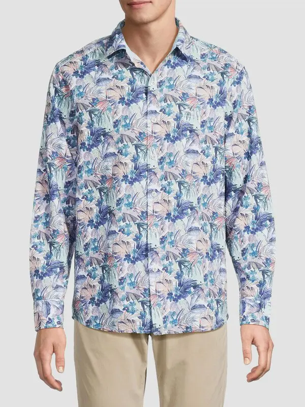 Tommy Bahama Nova Wave Amalfi Gardens Floral Stretch-cotton Shirt
