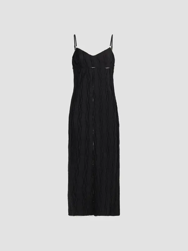 Simkhai Leah Wavy Midi-dress - Black Multi