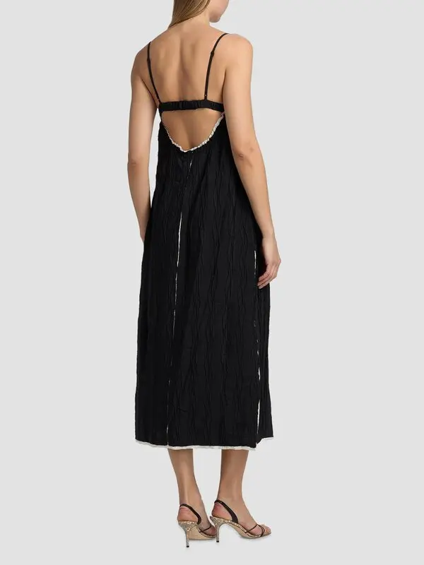 Simkhai Leah Wavy Midi-dress - Black Multi
