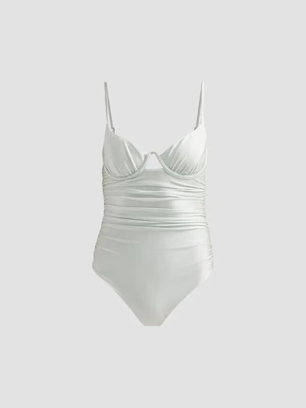 Simkhai Laine Ruched One-piece Swimsuit - Mint