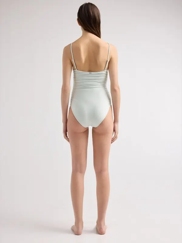 Simkhai Laine Ruched One-piece Swimsuit - Mint