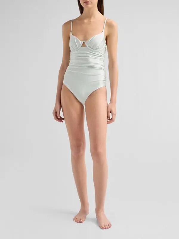 Simkhai Laine Ruched One-piece Swimsuit - Mint