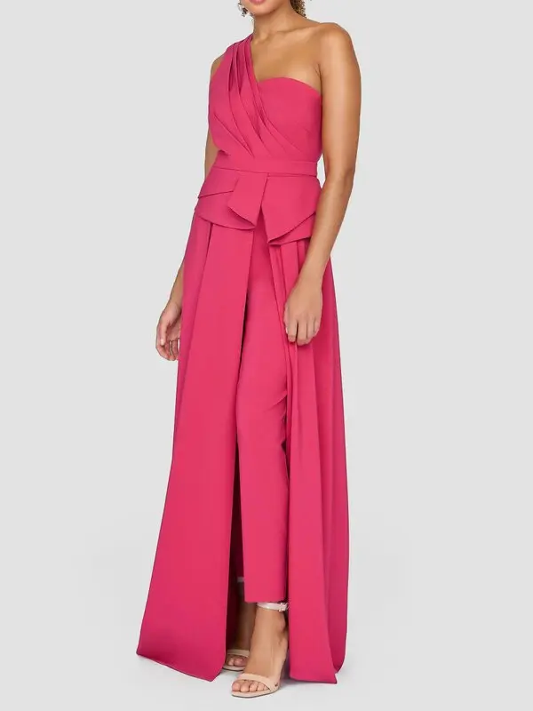 KAY UNGER Everette One-shoulder Walk-thru Jumpsuit