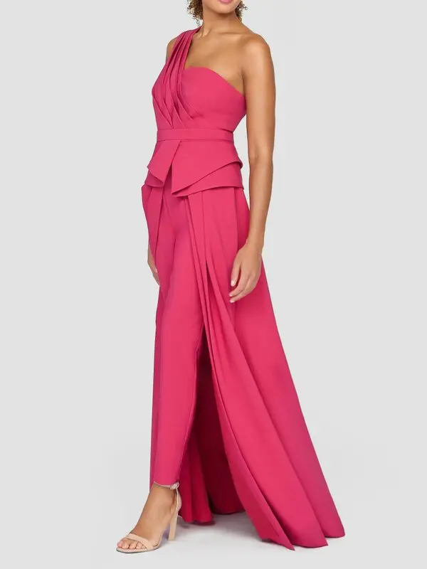 KAY UNGER Everette One-shoulder Walk-thru Jumpsuit