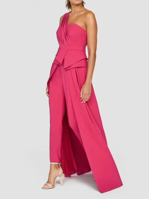 KAY UNGER Everette One-shoulder Walk-thru Jumpsuit