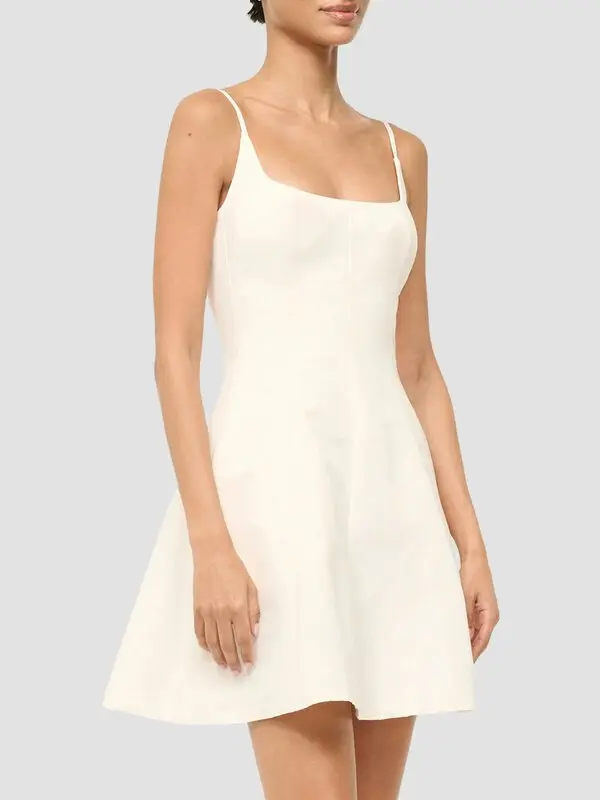 Staud Joy Cotton-blend Flared A-line Minidress