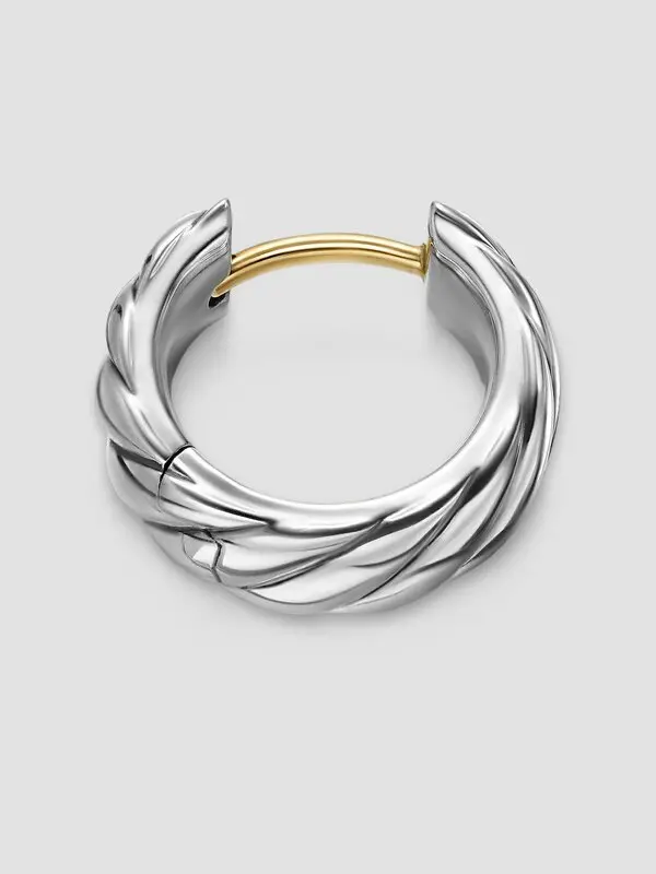 David Yurman Sculpted Cable Hoop Earring In Sterling 12.8mm