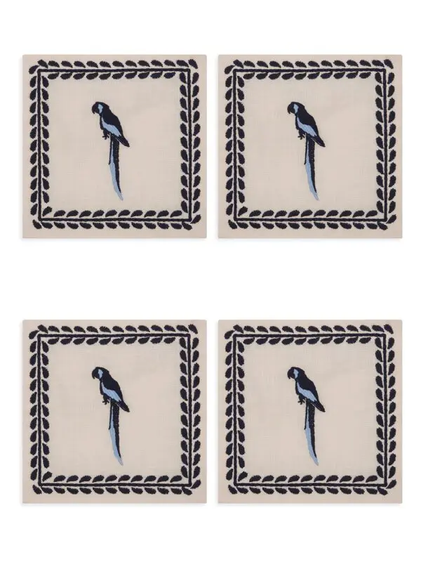 Johanna Ortiz Caica Cocktail Napkins 4-piece Set - Deep Navy