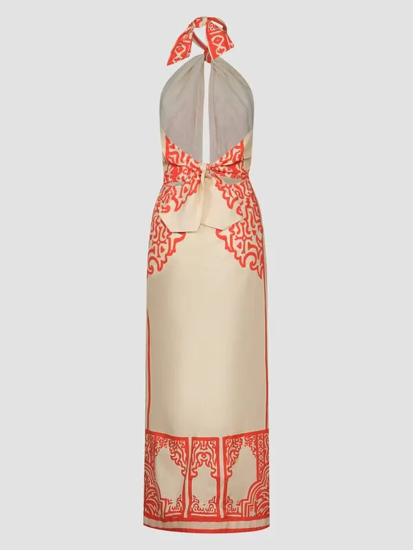 Johanna Ortiz Sunset Script Halter Maxi Dress