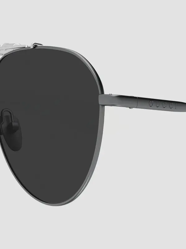 Gucci Bamboo Metal 60mm Pilot Sunglasses