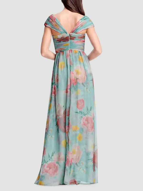Dress The Population Xyla Floral Chiffon A-line Gown