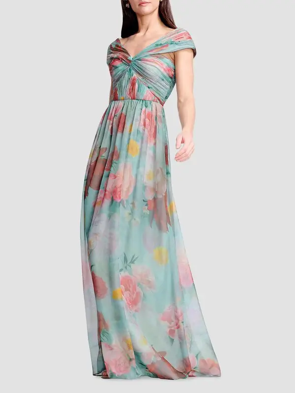 Dress The Population Xyla Floral Chiffon A-line Gown