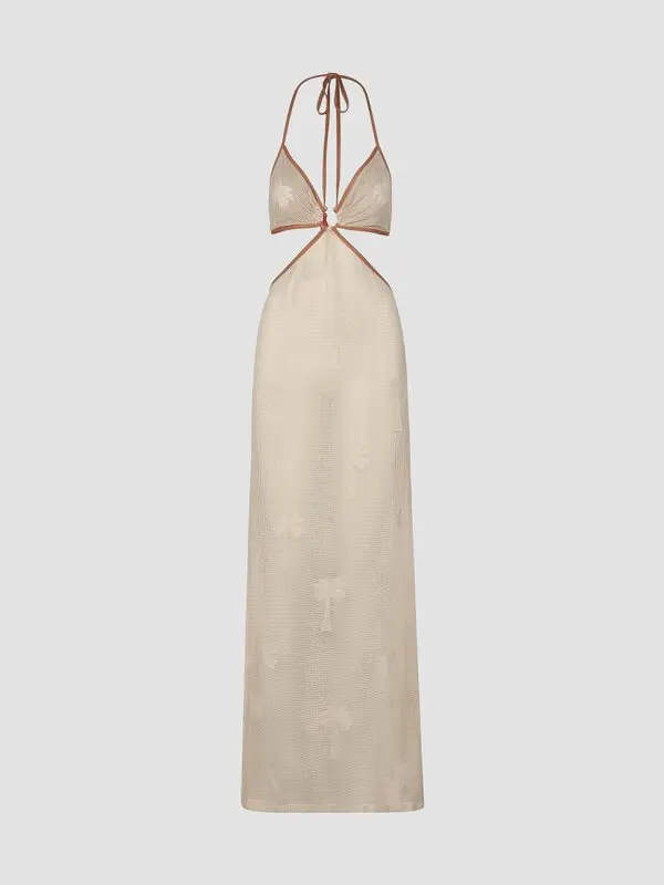 Johanna Ortiz Playa Grande Ebb And Flow Cotton Maxi Dress - Ecru