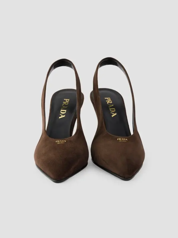 Prada Suede Leather Slingback Pumps