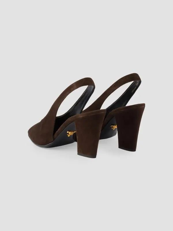 Prada Suede Leather Slingback Pumps