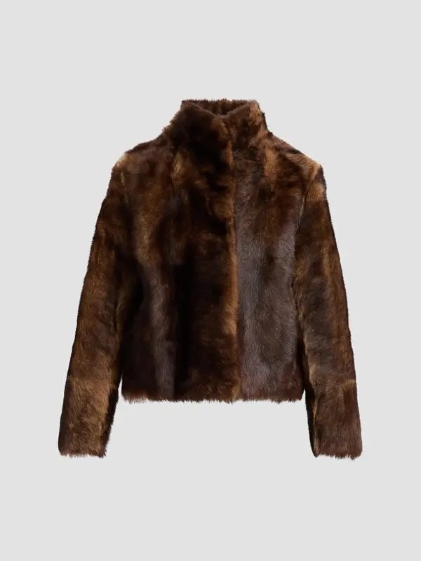 YVES SALOMON Fur-effect Shearling Coat