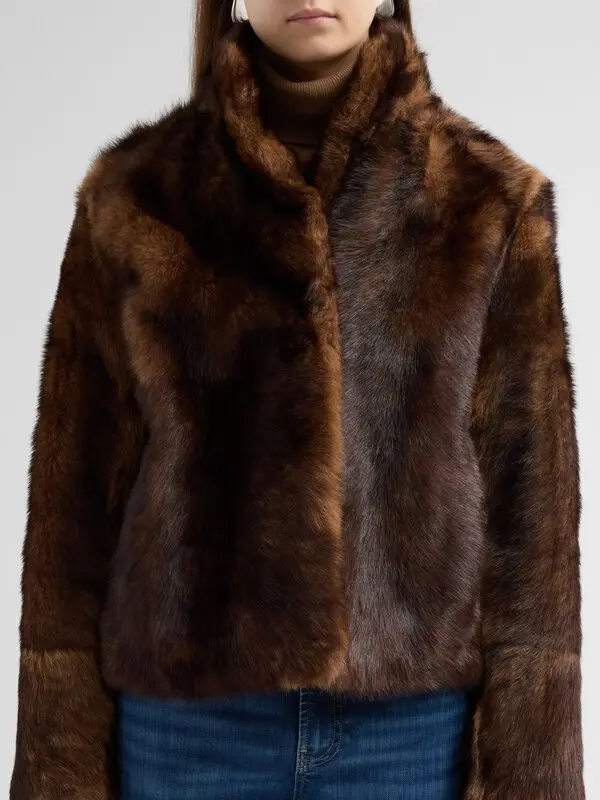 YVES SALOMON Fur-effect Shearling Coat