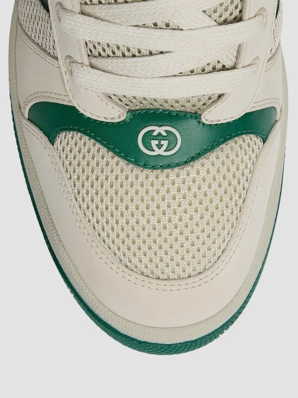 Gucci Screener Leather & Mesh Low-top Sneakers - Sand
