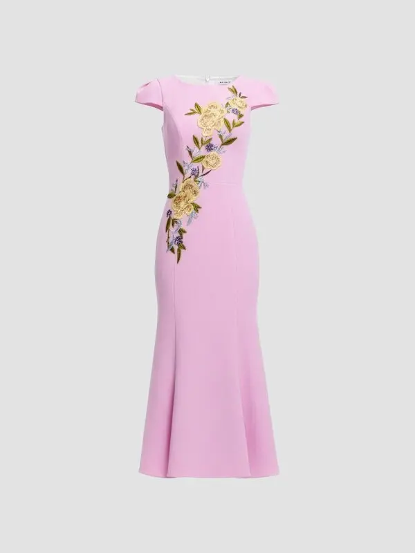 Dress The Population Sheryl Embroidered Midi-dress