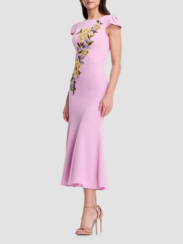 Dress The Population Sheryl Embroidered Midi-dress