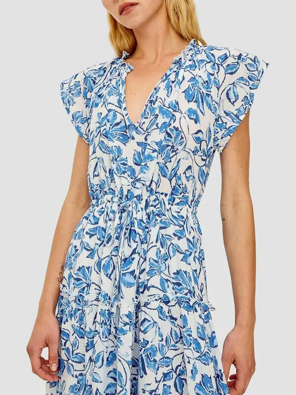Rails Juni Leaf-print Linen-blend Midi-dress