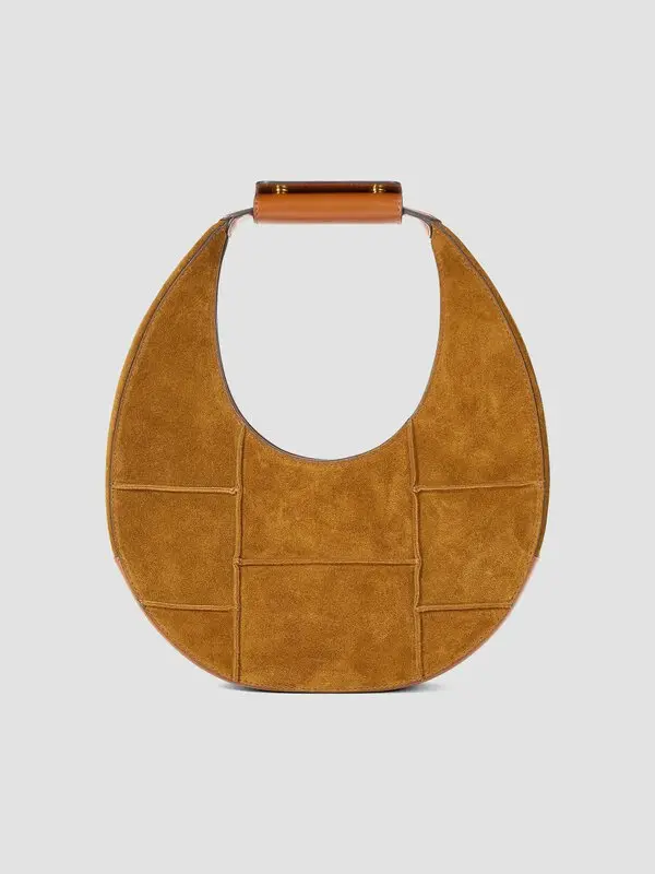Staud Moon Suede Shoulder Bag - Tan