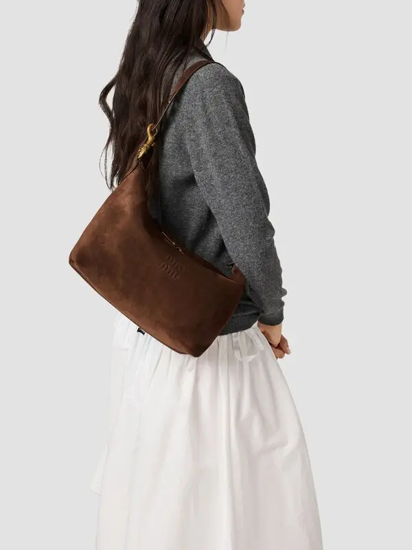 Miu Miu Spirit Suede Shoulder Bag - Brown