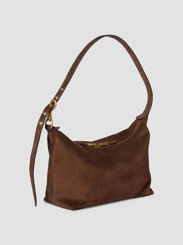Miu Miu Spirit Suede Shoulder Bag - Brown