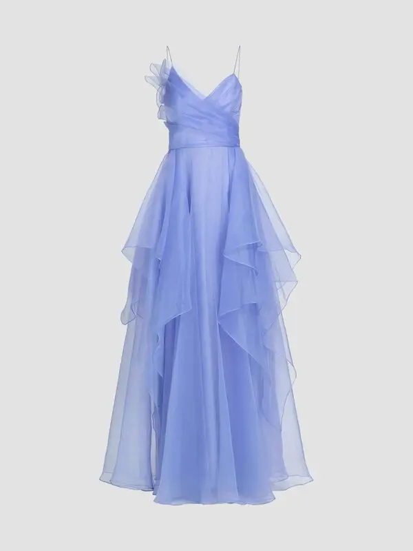 Theia Adessia Strapless Tiered Gown
