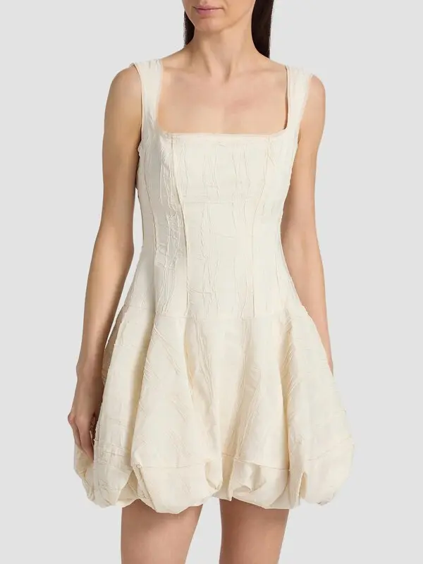 Simkhai Nattie Textured Bubble Minidress - White Multi