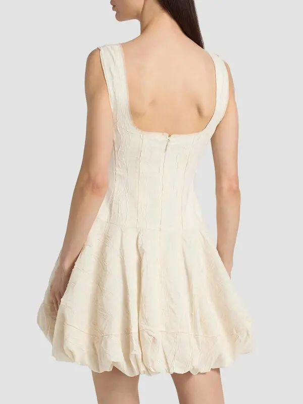 Simkhai Nattie Textured Bubble Minidress - White Multi
