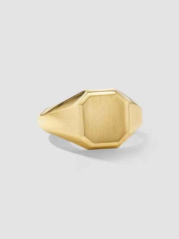 David Yurman Streamline Signet Ring In 18k Yellow 14mm - Gold