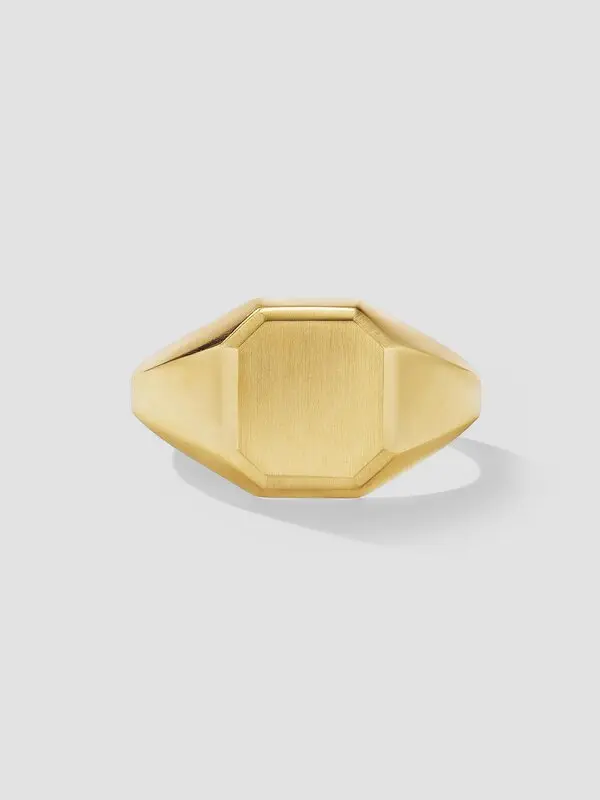 David Yurman Streamline Signet Ring In 18k Yellow 14mm - Gold