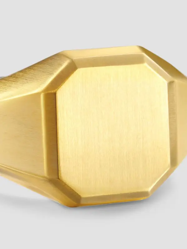 David Yurman Streamline Signet Ring In 18k Yellow 14mm - Gold