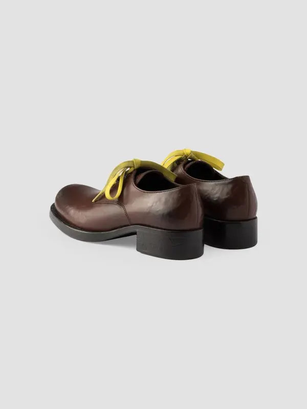 Prada Antiqued Leather Lace-up Shoes - Brown