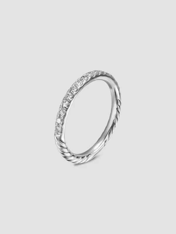 David Yurman Cable Collectibles Stack Ring In Sterling Silver