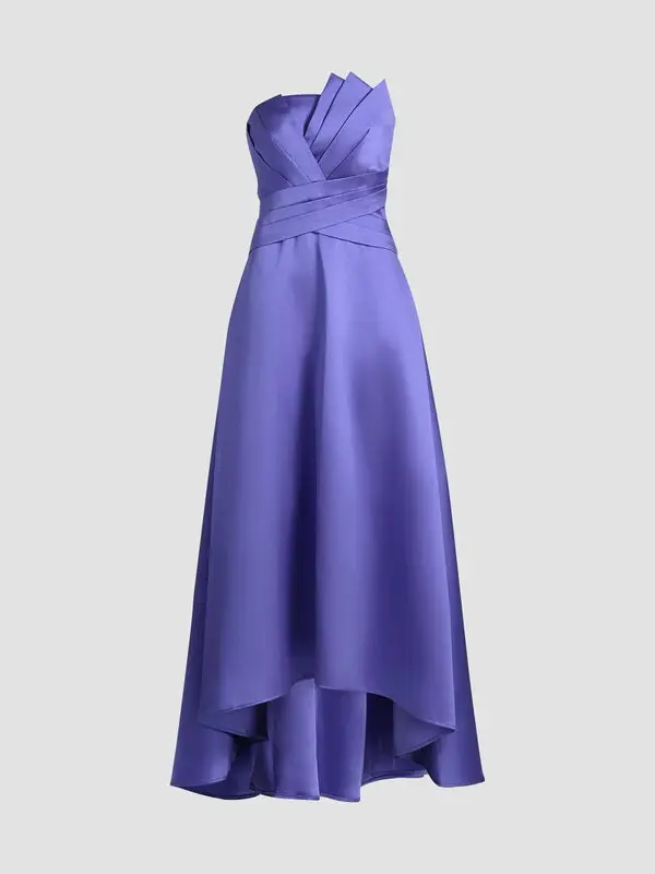 Theia Coco Strapless High-low Mikado Gown - Iris Bloom