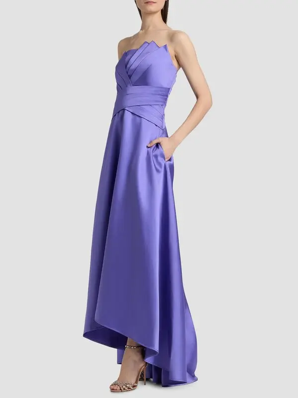 Theia Coco Strapless High-low Mikado Gown