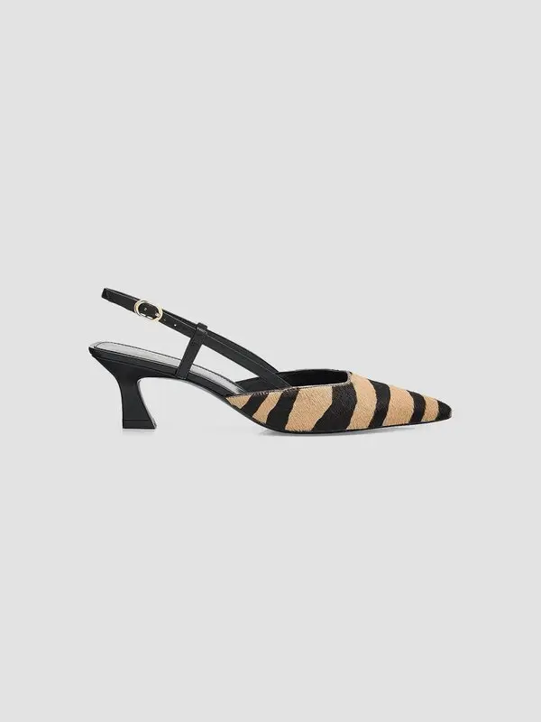 STUART WEITZMAN Vinnie 50mm Calf Hair Slingback Pumps