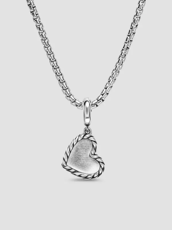 David Yurman Dy Elets Heart Pendant In Sterling Silver With Diamonds, 12.7mm