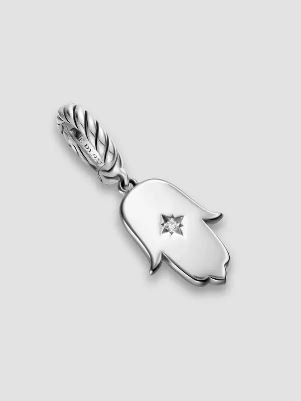 David Yurman Hamsa Amulet In Sterling Silver With Center 15.8mm