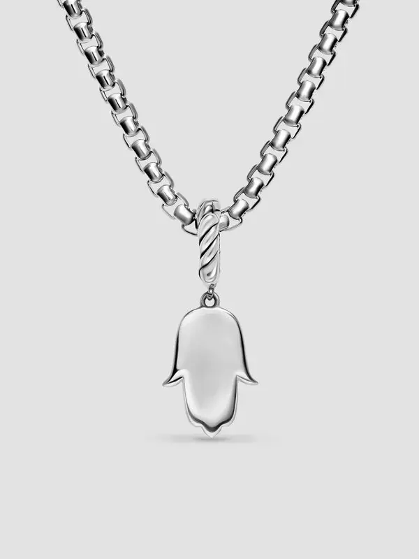 David Yurman Hamsa Amulet In Sterling Silver With Center 15.8mm