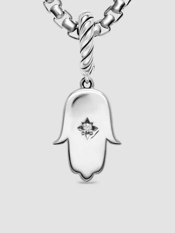 David Yurman Hamsa Amulet In Sterling Silver With Center 15.8mm