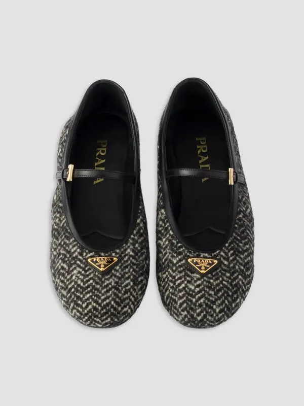 Prada Fabric Ballerinas - White Multicolor
